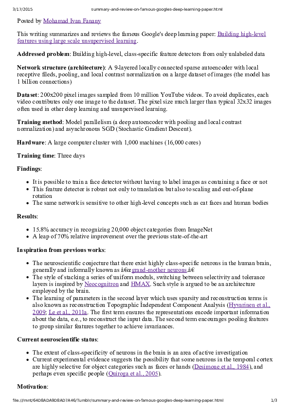 (PDF) Review on Famous Google’s Deep Learning Paper | Mohamad Ivan ...
