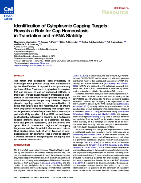(PDF) Identification of Cytoplasmic Capping Targets Reveals a Role for ...