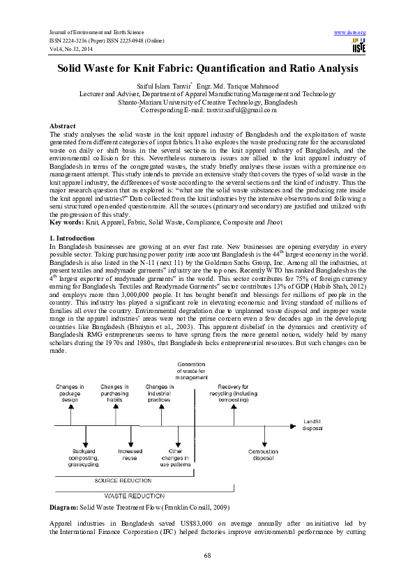 (PDF) solid waste for knit fabric