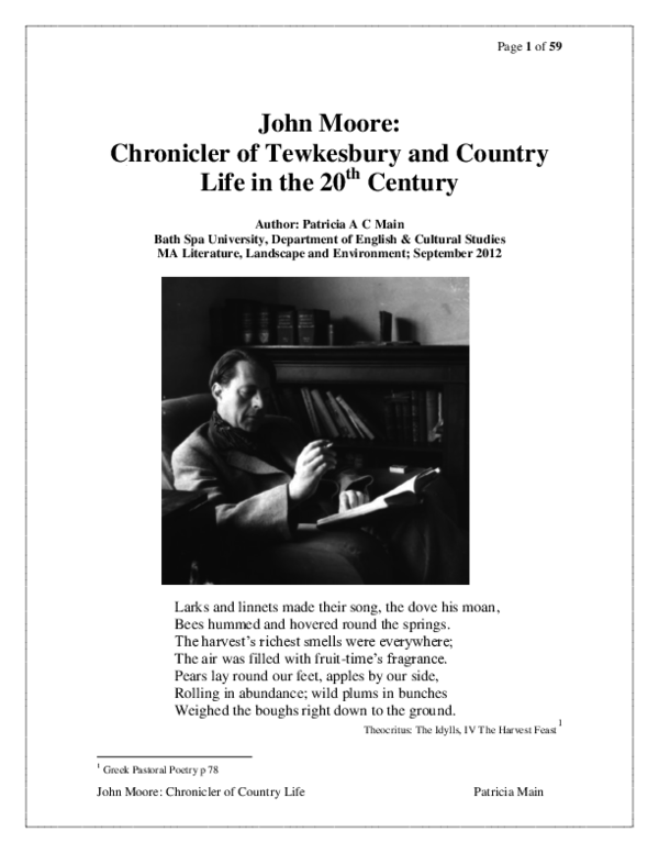 (PDF) John Moore Chronicler of Country Life
