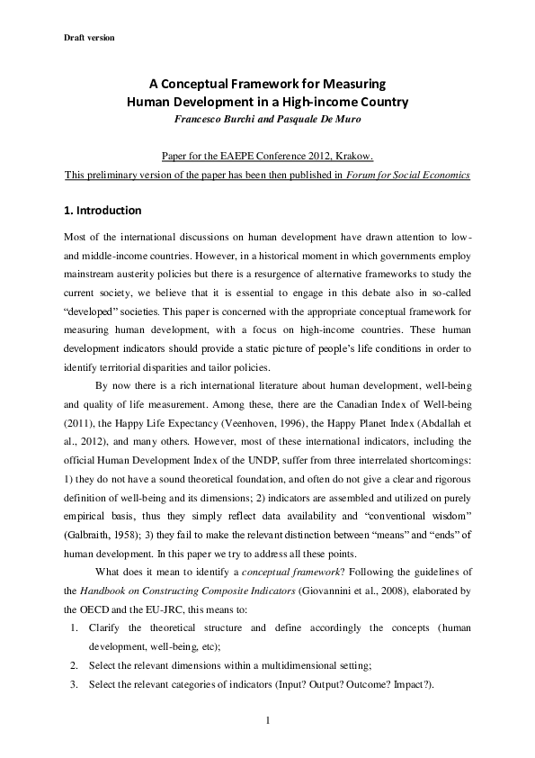 (PDF) Measuring Human Development in a High-Income Country: A ...