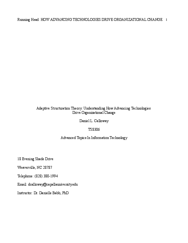 (PDF) Adaptive Structuration Theory: Understanding How Advancing ...