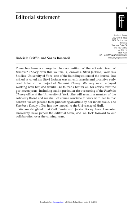 (PDF) Editorial statement