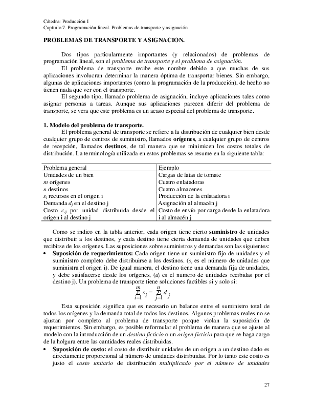 (PDF) PROBLEMAS DE TRANSPORTE Y ASIGNACION