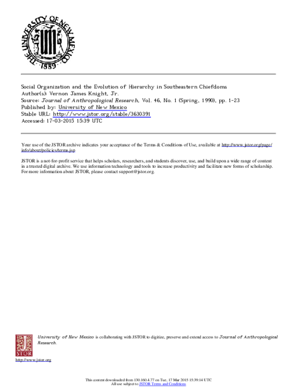 (PDF) Social Organization and the Evolution of Hierarchy in ...