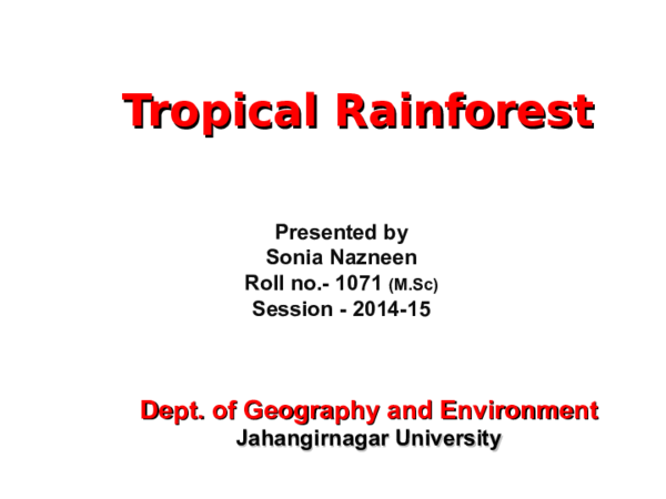 (PPT) Tropical Rainforest