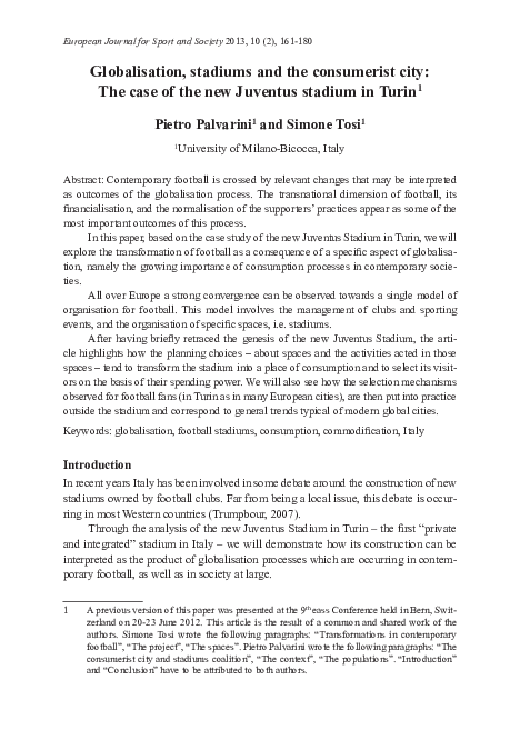 (PDF) Globalisation, stadiums and the consumerist city: the case of the ...