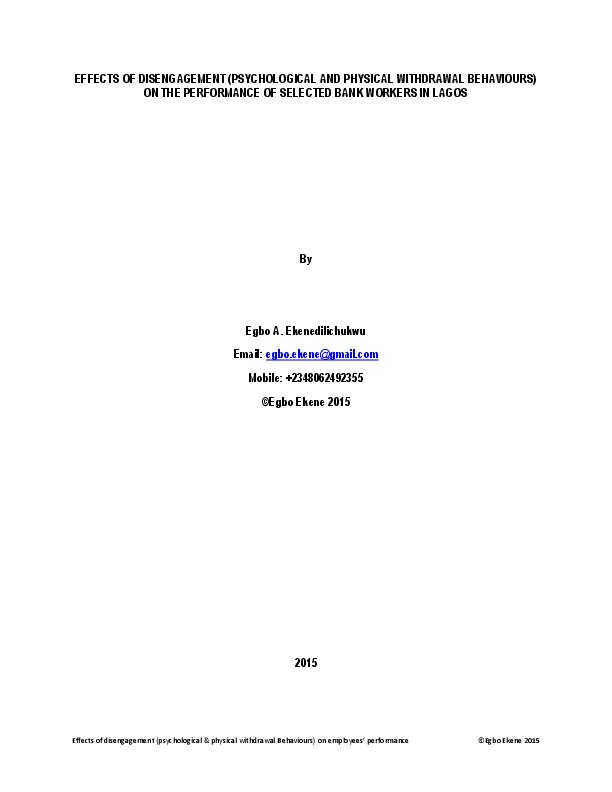 (PDF) Effects of disengagement (psychological and physical withdrawal ...