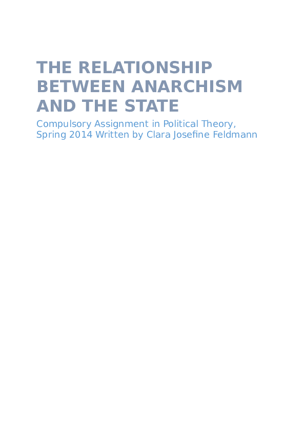 (DOC) THE RELATIONSHIP BETWEEN ANARCHISM AND THE STATE