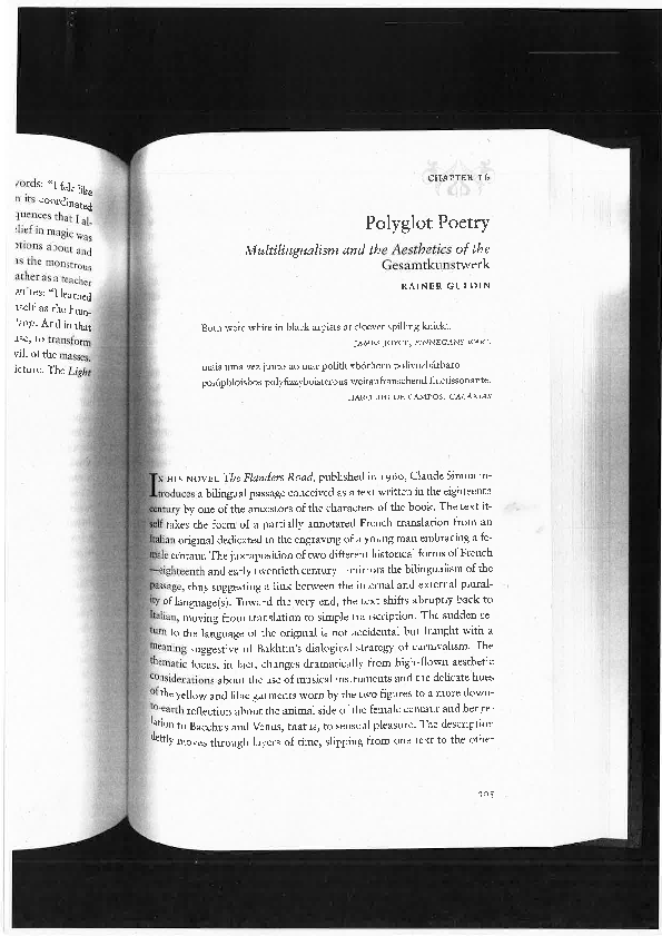 (PDF) Polyglot Poetry. Multilingualism and the Aesthetics of the Gesamt ...