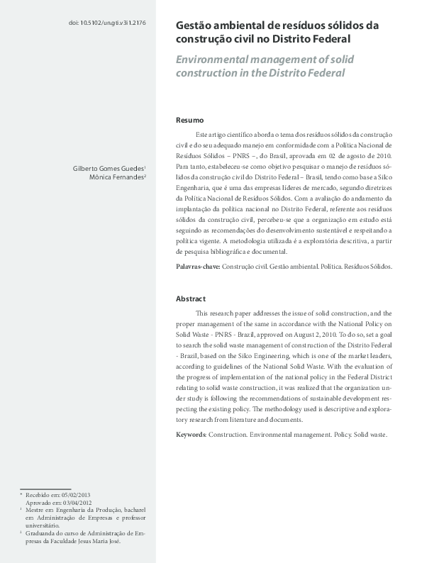 (PDF) construction in the Distrito Federal