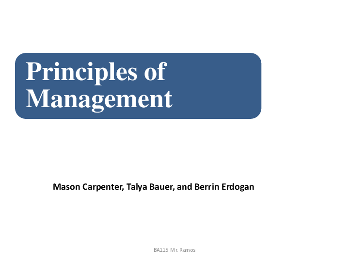 (PDF) principle of management