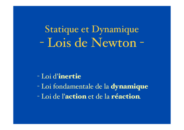 Les lois de Newton