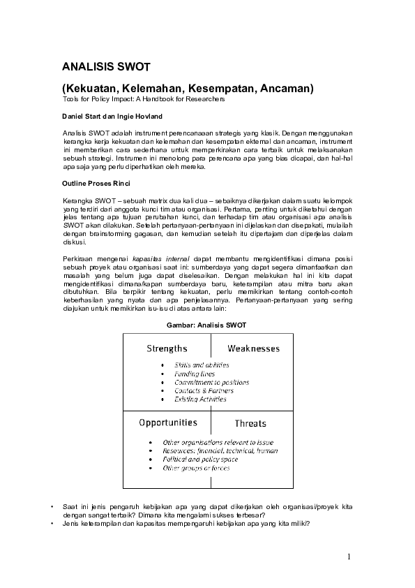 (DOC) ANALISIS SWOT