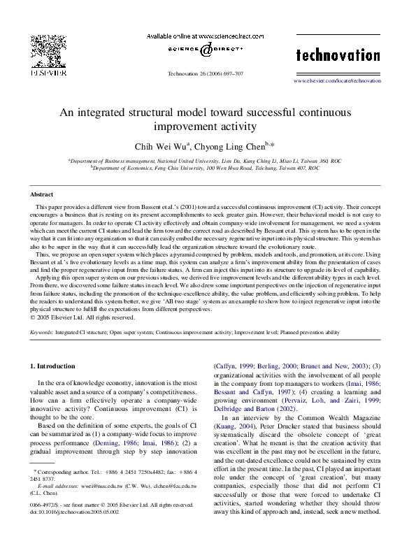 (PDF) An integrated structural model toward successful continuous