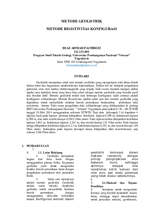 (DOC) METODE GEOLISTRIK