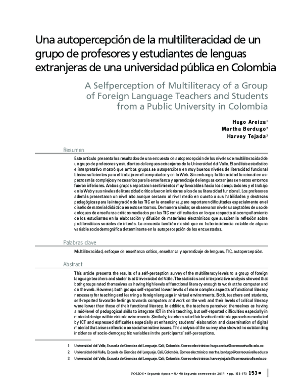 (PDF) Una autopercepción de la multiliteracidad de un grupo de ...