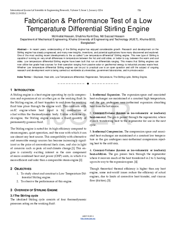 (PDF) Fabrication & Performance Test of a Low Temperature Differential ...