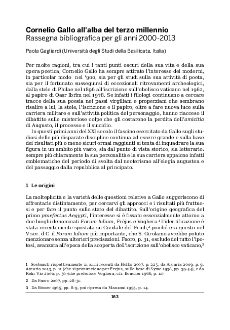 (PDF) Cornelio Gallo all'alba del terzo millennio. Bibliografia per gli ...