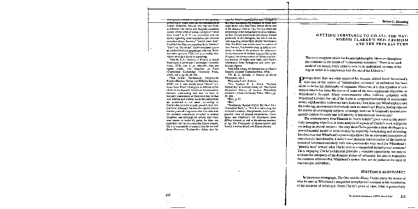 (PDF) "Getting Substance to Go All the Way: Norris Clarke's Neo-Thomism ...