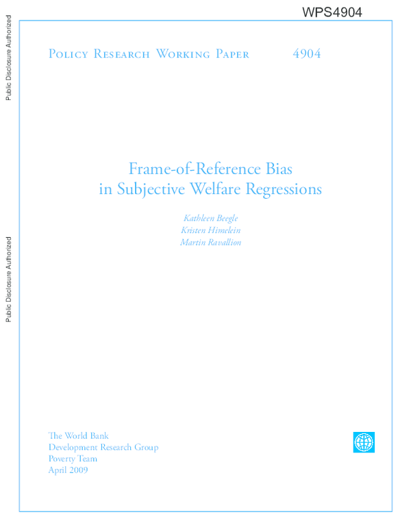 (PDF) Frame-of-reference bias in subjective welfare regressions
