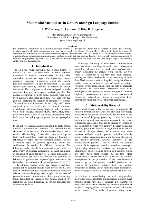 (PDF) Multimodal annotations in gesture and sign language studies ...