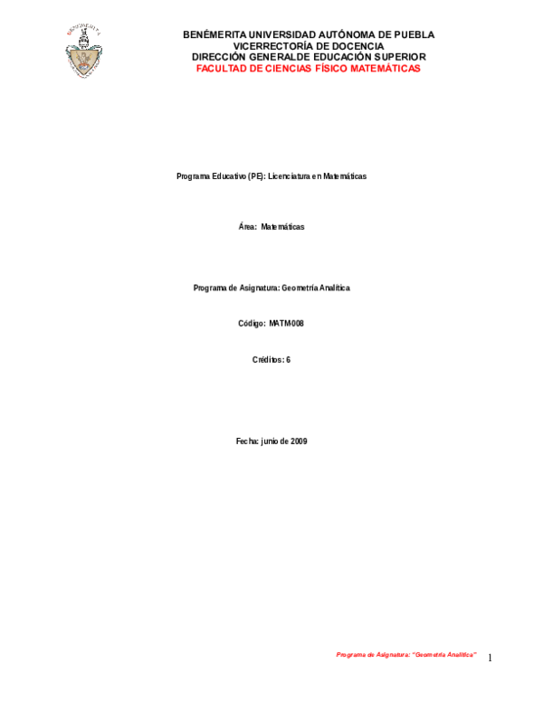 (DOC) Programa Educativo (PE): Licenciatura en Matemáticas