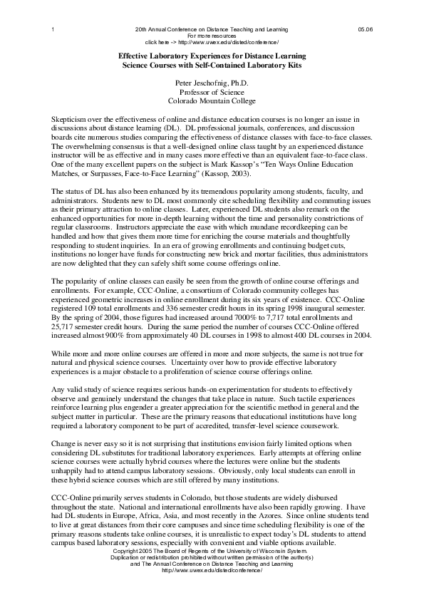 (PDF) Effective Laboratory Experiences for Distance Learning Science ...