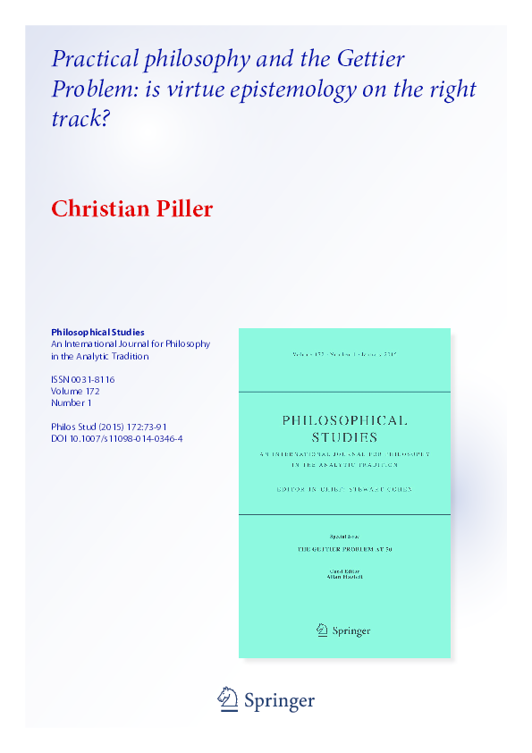 (PDF) Practical Philosophy and the Gettier Problem: Is virtue ...