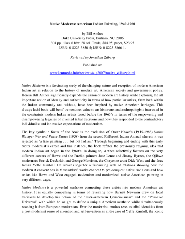 (PDF) A Review of Native Moderns by Bill Anthes