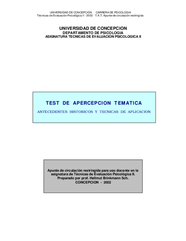 (PDF) Test de Apercepcion Tematica