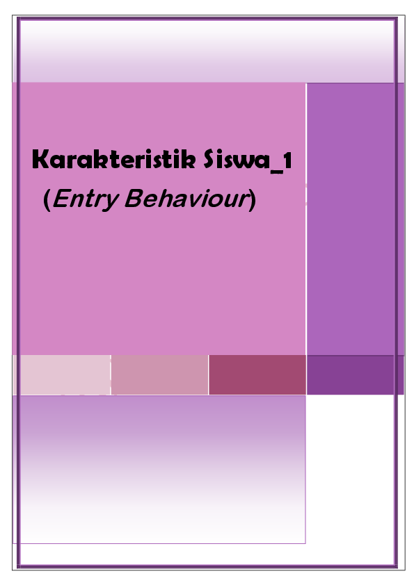 (PDF) Karakteristik Siswa_1 (Entry Behaviour)