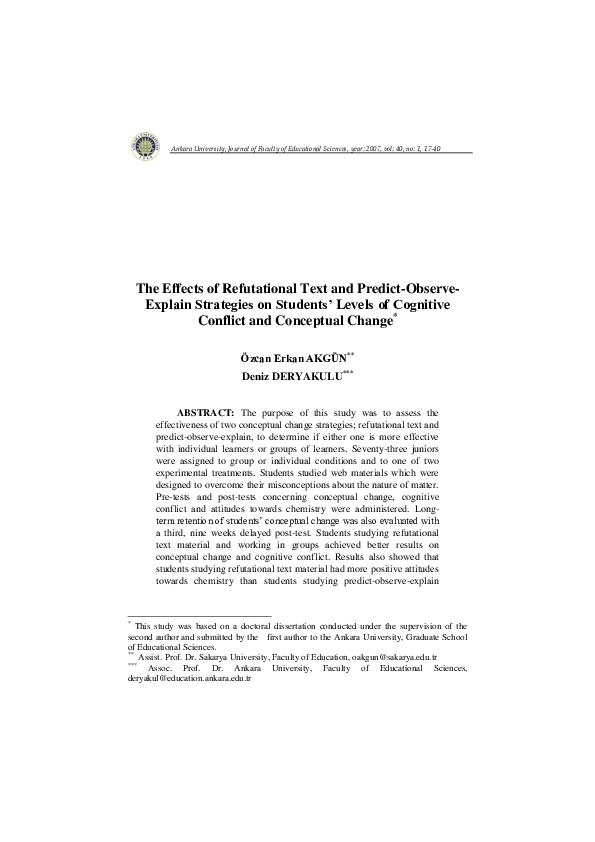 (PDF) The Effects of Refutational Text and Predict-Observe- Explain Strategies on Students ...