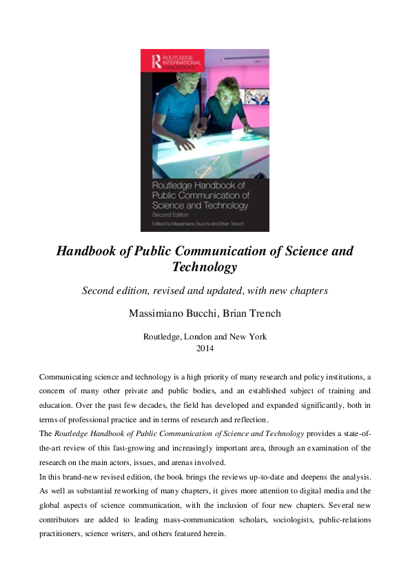 (PDF) with B. Trench (eds.) Handbook of Public Communication of Science ...