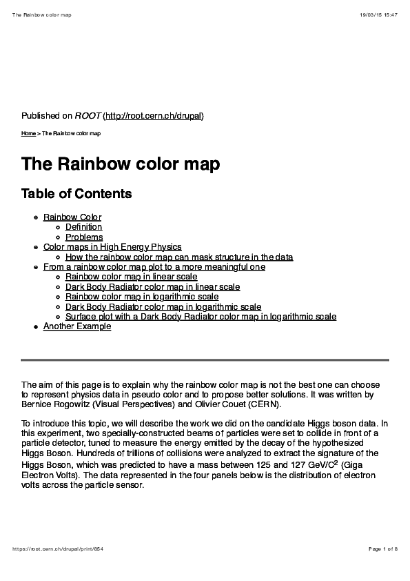 (PDF) The Rainbow color map