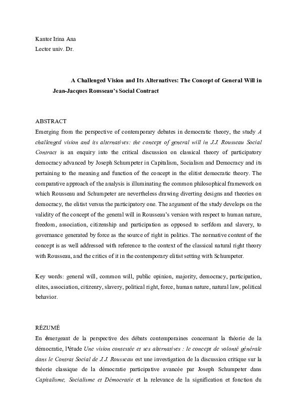 (PDF) A Challenged Vision and Its Alternatives: The Concept of General ...