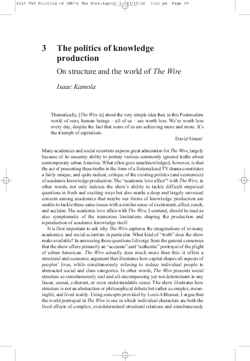 The Politics of Knowledge Production: On Structure and the World of ...