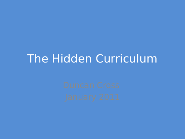 (PPT) The Hidden Curriculum