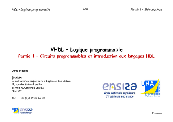 (PDF) Cours-VHDL-10-Partie1-Introduction