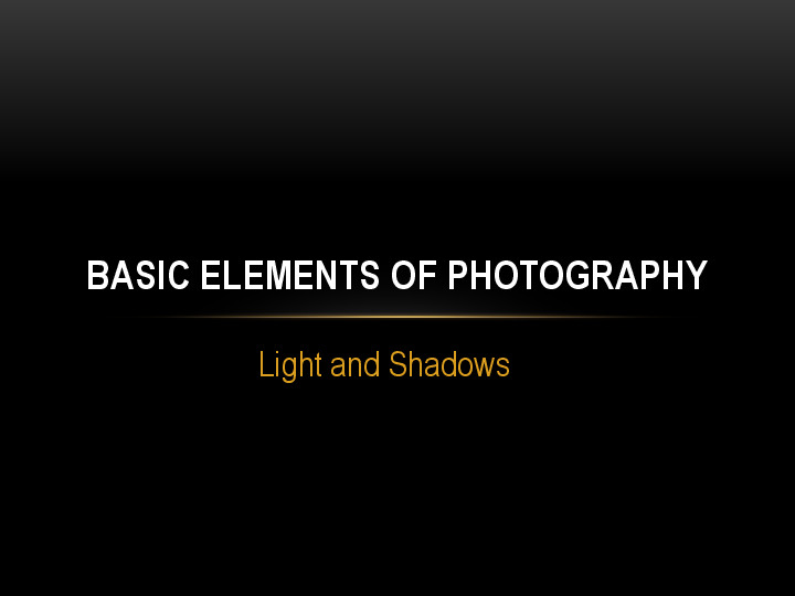 (PDF) Light, Shadows and Attitude, Basic Elements of Photography