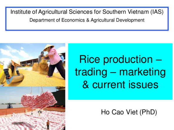(PDF) Rice production - trading - marketing