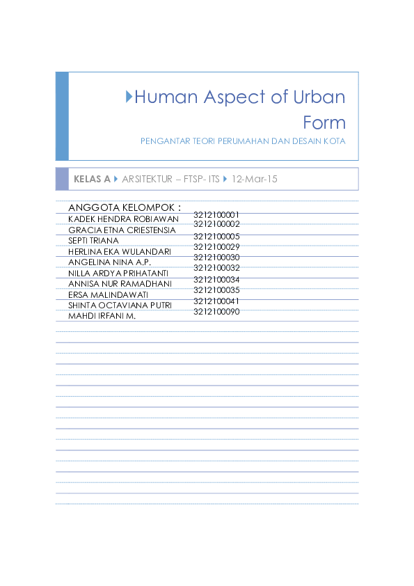 (PDF) Human Aspect of Urban Form