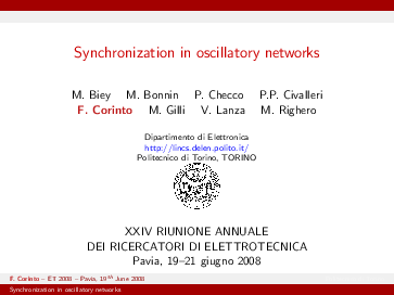 (PDF) Synchronization in oscillatory networks