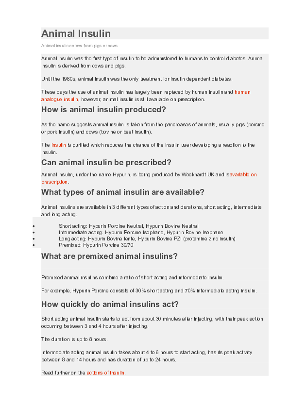 (DOC) Animal Insulin