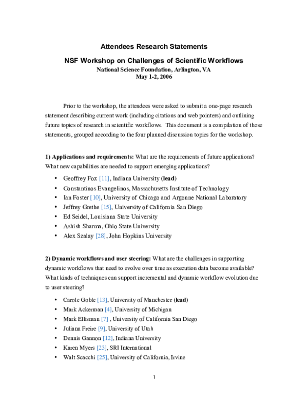 (PDF) Attendees Research Statements NSF Workshop on Challenges of ...