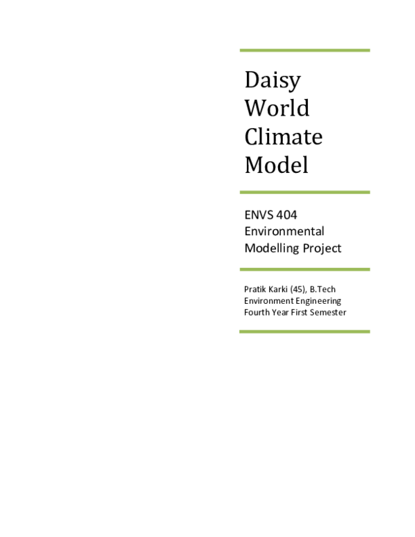 (PDF) Daisy World Climate Model