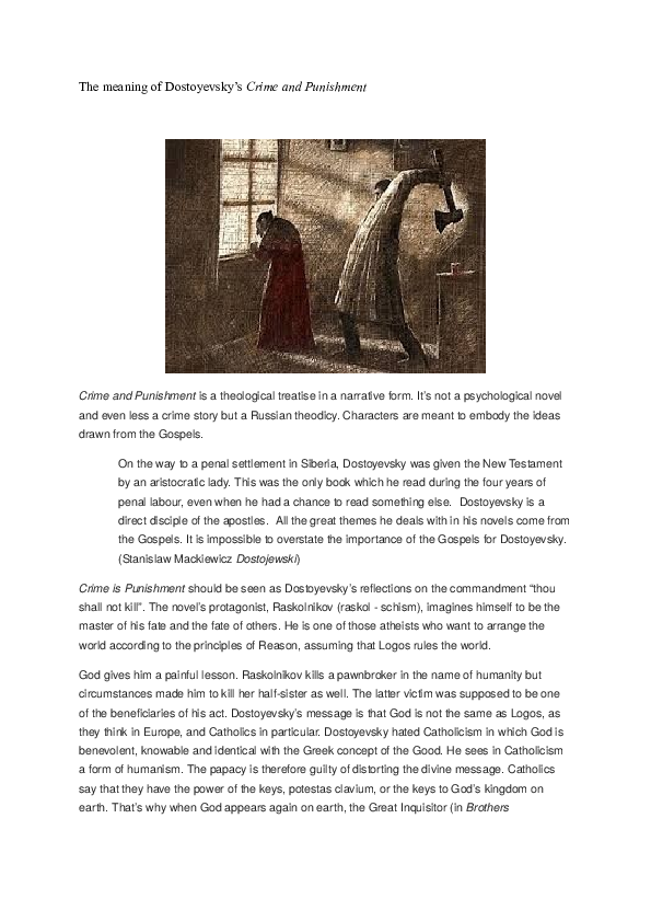 (DOC) The meaning of Dostoyevsky’s Crime and Punishment