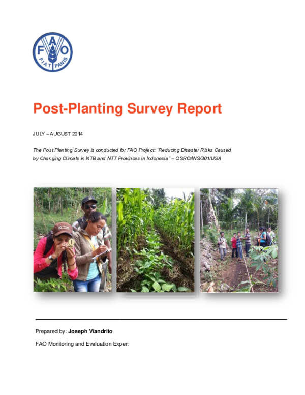(PDF) Post Planting Survey Report - UN FAO Project