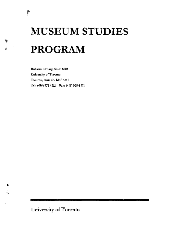 (PDF) Museum Studies Program