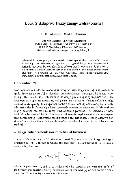 (PDF) Locally Adaptive Fuzzy Image Enhancement